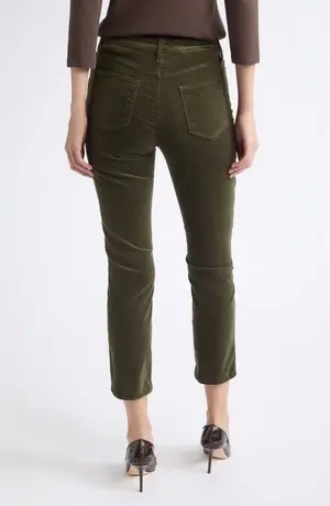L'Agence Celestia High Waist Slim Corduroy Pants