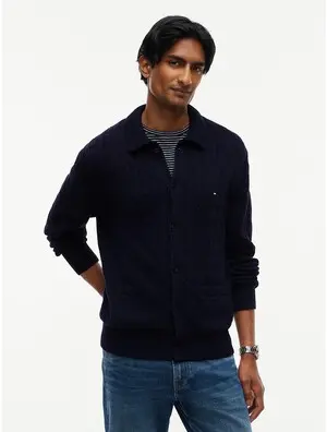 Tommy Hilfiger Cable Knit Cardigan - Navy Blue