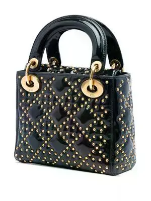 Dior 2017 Mini Patent Cannage Studded Supple Lady Satchel