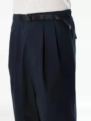 Comme Des Garçons Belted Pleated Cotton Trousers