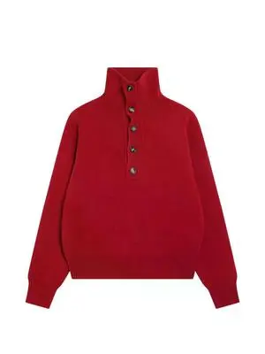 AMI Paris Button-up High-neck Sweater