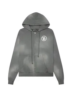 HELLSTAR Logo-print Zip-up Hoodie - Grey