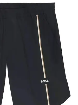 BOSS Logo-print Side-stripe Shorts