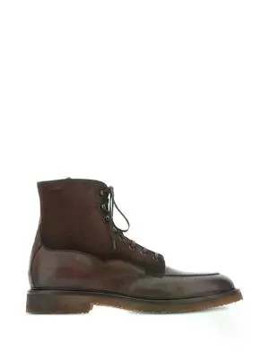 ALEXANDER HOTTO Leather Suede Ankle Boots - Brown