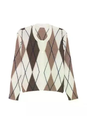 Majestic Filatures Argyle-knit Cardigan