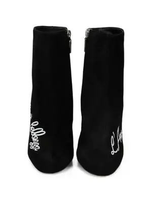 Dolce & Gabbana Embroidered Suede Ankle Boots