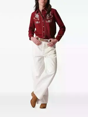 FORTELA Taissa Embroidered Shirt - Red