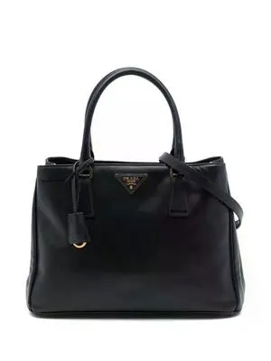 Prada 2013-2026 Small Saffiano Lux Gardeners Tote Satchel - Black