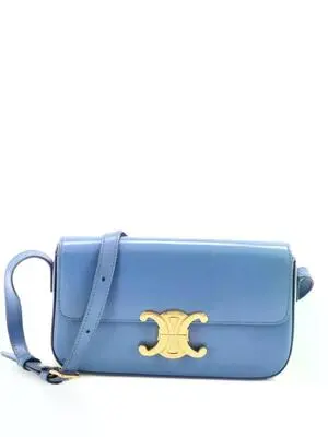Celine Triomphe East-west Smooth Calfskin Shoulder Bag - Blue