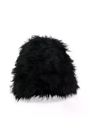 THUG CLUB Faux-fur Tc Logo-plaque Beanie Hat