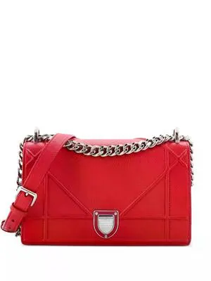 Dior Diorama Flap Bag Grained Calfskin Small Crossbody Bag - Red