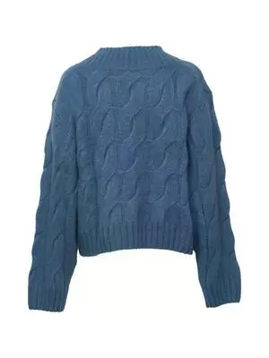 ALLUDE Cable-knit V-neck Sweater