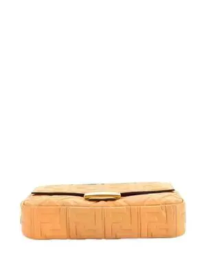 Fendi Baguette Nm Bag Zucca Embossed Leather Medium Crossbody Bag - Neutrals
