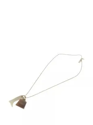 Hermès Amulette Maroquinier Horn And Metal Necklace - Silver
