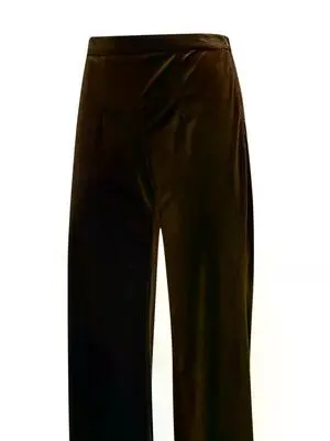 BLANCA VITA Velvet-effect Flared Trousers