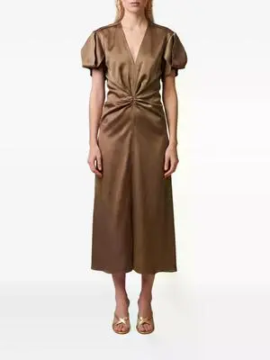 SUTTON NEW YORK Draped Satin-finish Midi Dress