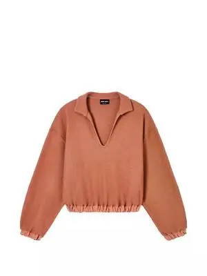 Giorgio Armani Waffle-knit V-neck Sweatshirt - Orange