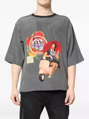 Dolce & Gabbana Gingham-check Graphic-print T-shirt