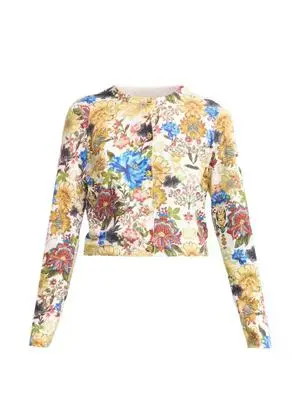 ALICE + OLIVIA Floral-print Cotton Cardigan