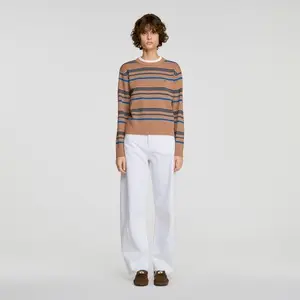 Sandro Layered Effect Striped Sweater