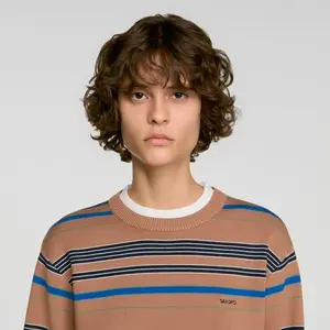 Sandro Layered Effect Striped Sweater