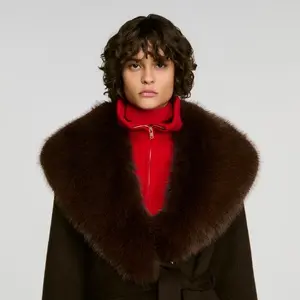 Sandro Coat With Shearling Collar