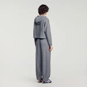 Sandro Hooded Rhinestone Cardigan