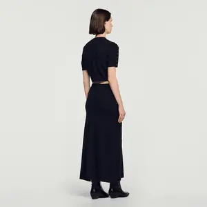 Sandro Cropped Wool And Cashmere Sweater