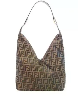 Fendi 2000-2010 Zucca Canvas Shoulder Bag - Brown