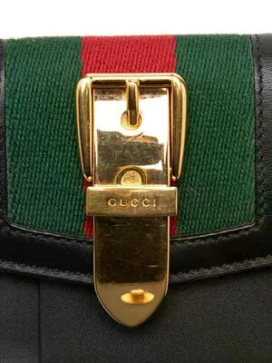 Gucci 2000-2015 Calfskin Web Sylvie Trifold Wallet Small Wallets
