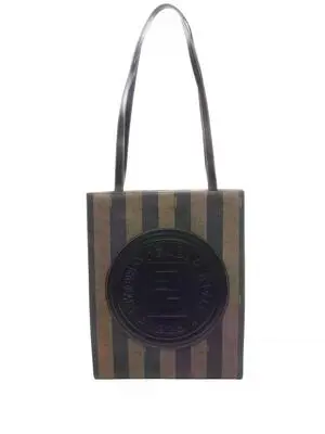 Fendi 2000-2010 Pequin Tote Bag - Brown