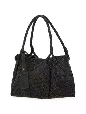 VISONA` Woven-leather Tote Bag - Black