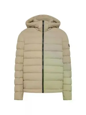 Peuterey Logo-patch Hooded Puffer Jacket - Neutrals
