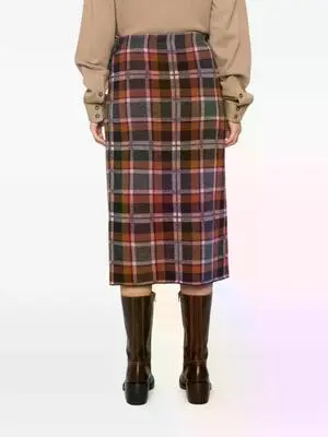 Guest In Residence Plaid Fringed Skirt