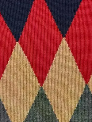 BALLANTYNE Argyle-pattern Ribbed-knit Sweater