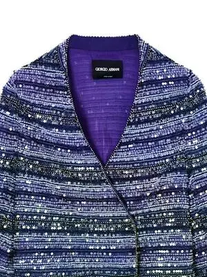 Giorgio Armani Sequin-embellished Striped Jacket - Purple