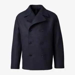 Allen Edmonds Harris Warf Harris Wharf London Oversized Pressed Wool Peacoat - Navy