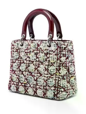 Dior 2011 Medium Tweed Cannage Lady Satchel
