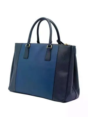 Prada 2010-2026 Medium Bicolor Saffiano Lux Galleria Double Zip Satchel