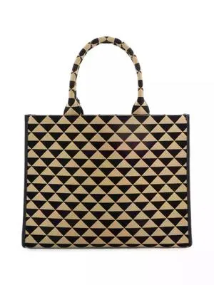 Prada Symbole Shopper Jacquard Large Tote Bag