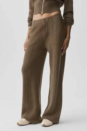 Alo Yoga Cashmere Wool Low-rise Harmony Trouser Regular - Java Brown Heather