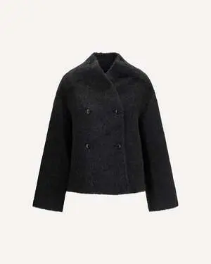 Loulou De Saison Wes Double Breasted Alpaca Jacket - Black