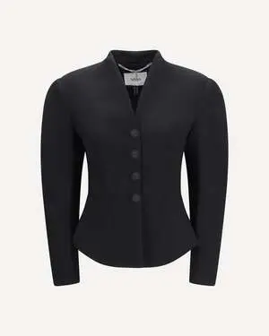 NISSA Tailored Wool-blend V-neck Jacket