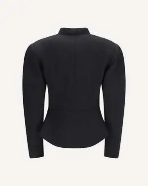 NISSA Tailored Wool-blend V-neck Jacket