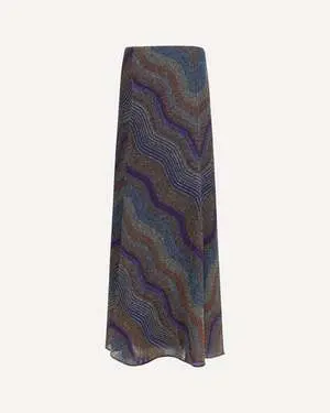 Missoni Sequined Chevron Lamé Viscose Long Skirt