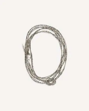 Brunello Cucinelli Hematite And Sterling Silver 925 Wrap Bracelet