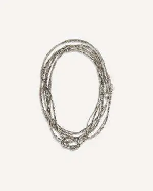 Brunello Cucinelli Hematite And Sterling Silver 925 Wrap Bracelet