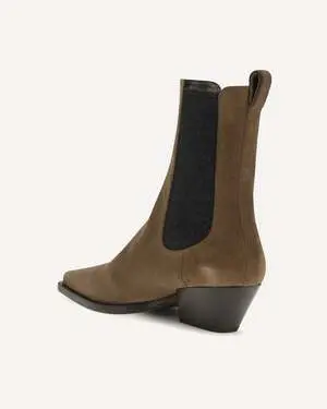 Brunello Cucinelli Suede Texan Ankle Boots - Brown