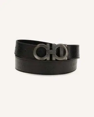 FERRAGAMO Reversible Gancini Leather Belt