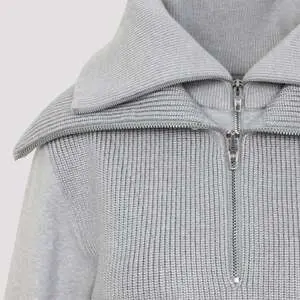 Balenciaga Balenciciaga Double Collar Camionneur Sweater - Gray
